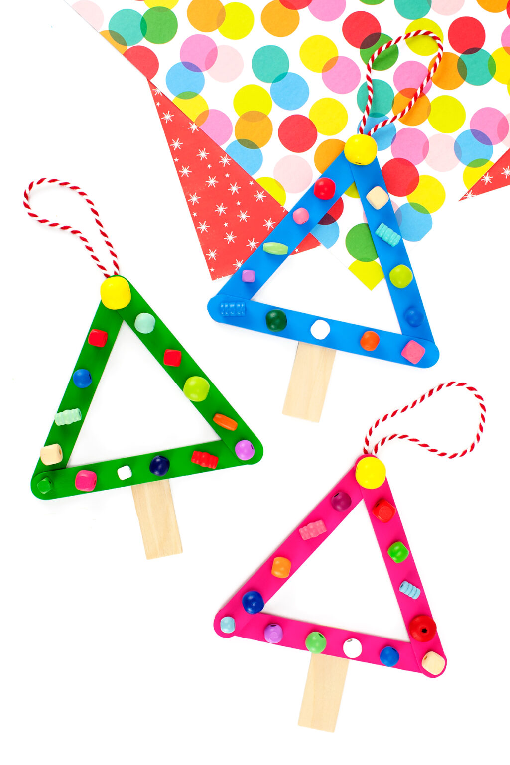 Popsicle Stick Christmas Tree Ornament - Fireflies and Mud Pies