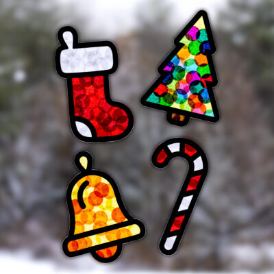 Christmas Suncatchers (Free Templates) - Fireflies and Mud Pies