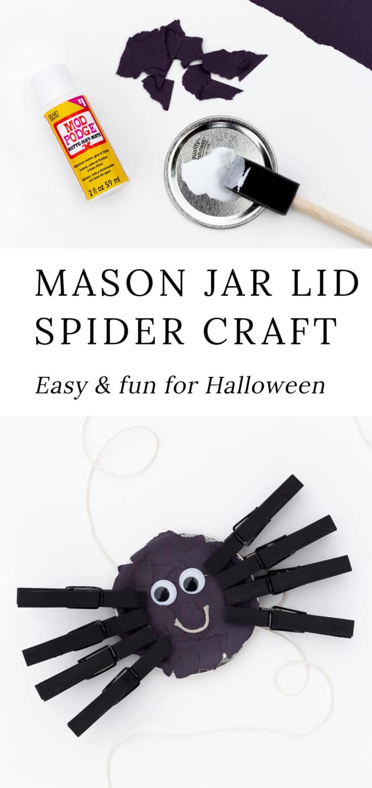 Mason Jar Lid Spider Craft | Fireflies and Mud Pies