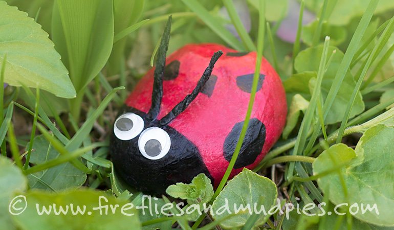Ladybug Stones: A Happy Nature Craft for Kids | Fireflies and Mud Pies